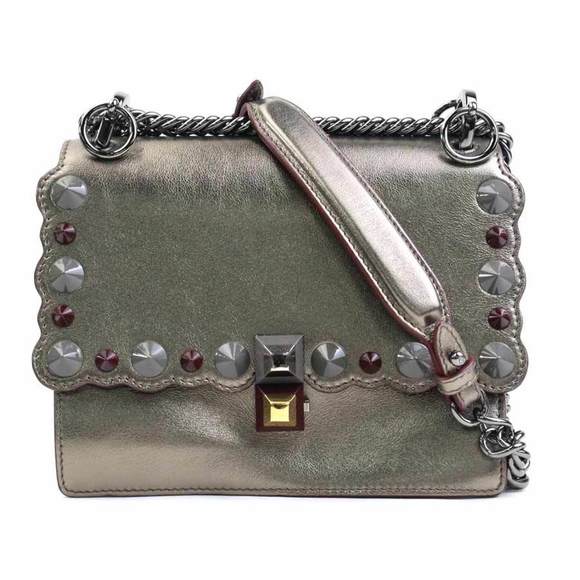 Fendi | Bags | Fendi Gray Leather Shoulder Bag | Poshmark